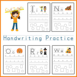 Handwriting Practice Thanksgiving Themed - One Beautiful Home