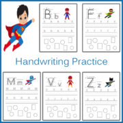 Handwriting Practice - Superhero - One Beautiful Home