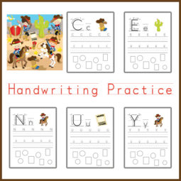 Handwriting Practice - Cowboy Themed - One Beautiful Home