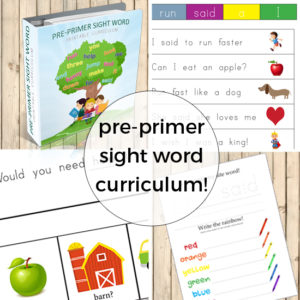 Pre-Primer Sight Words Curriculum - One Beautiful Home